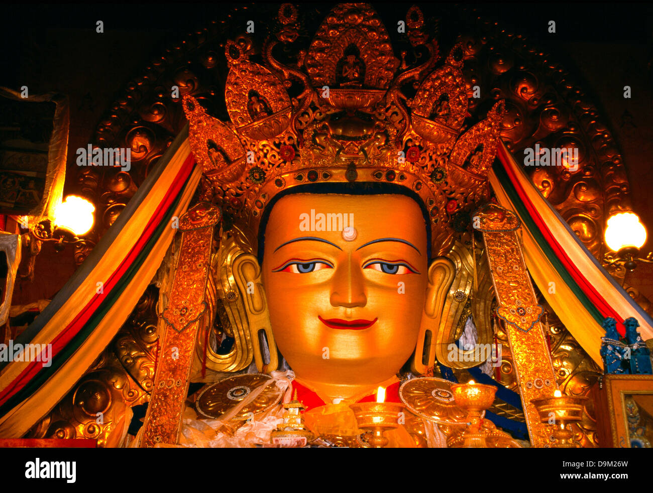 golden buddha ganden monastery tibet china Stock Photo - Alamy