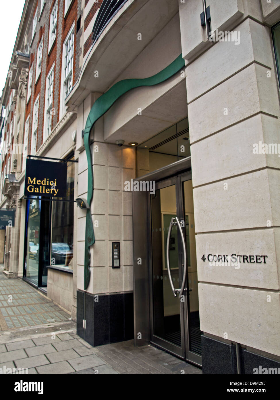View of Cork Street, one of the most famous streets for art galleries ...