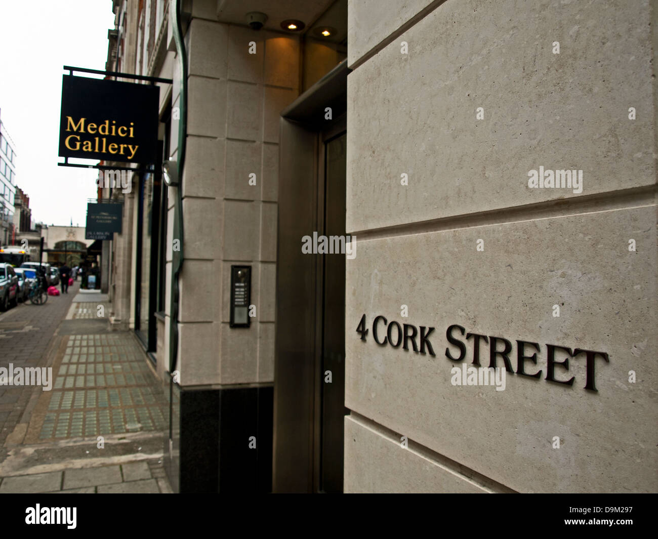 View of Cork Street, one of the most famous streets for art galleries ...