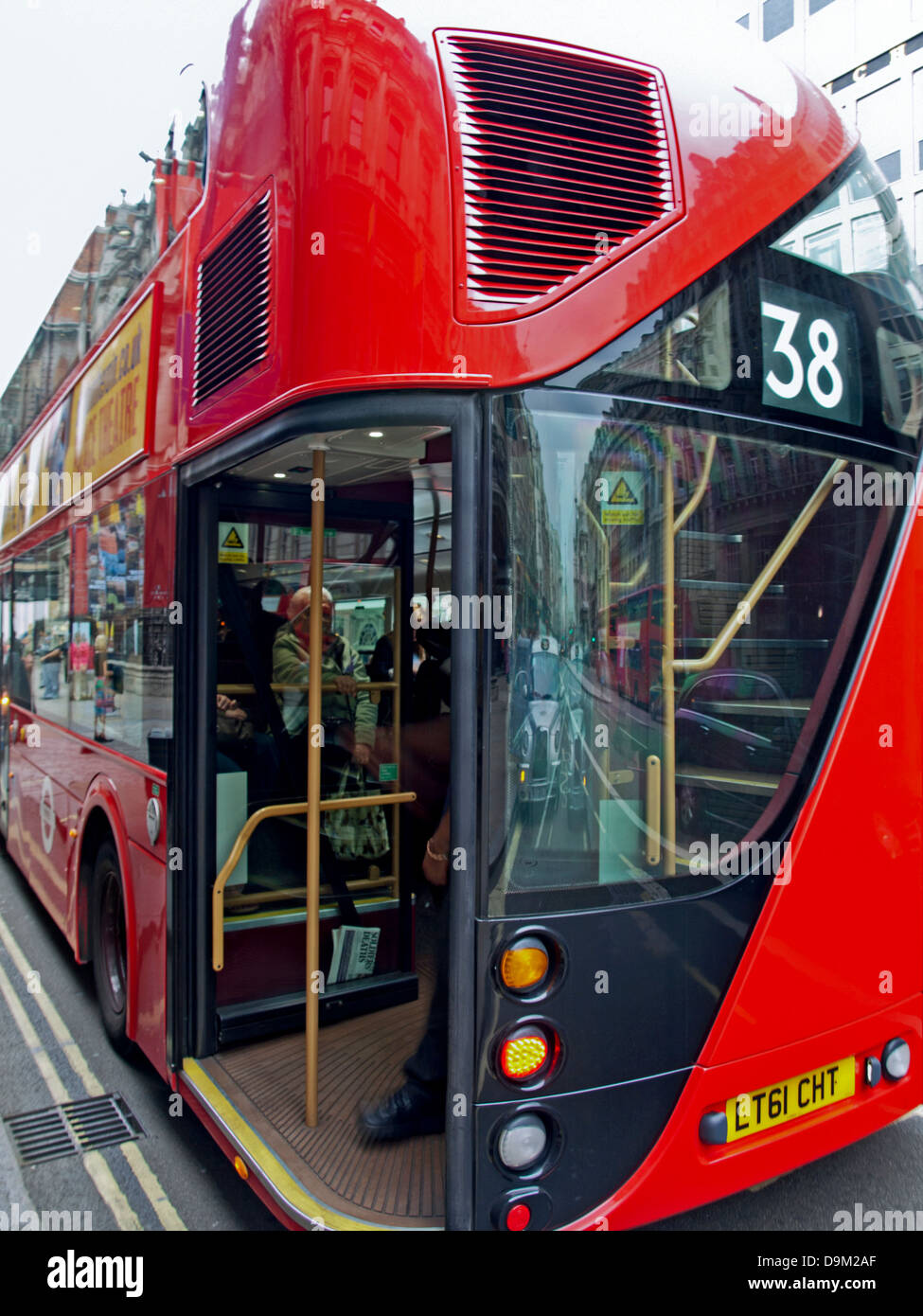 London's new double-decker Routemaster bus (Boris Bus) on Piccadilly ...