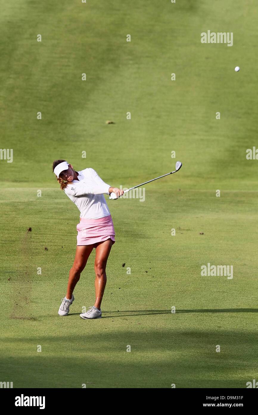 Jun 21, 2013: Belen Mozo hits her approach shot into the 18th green ...