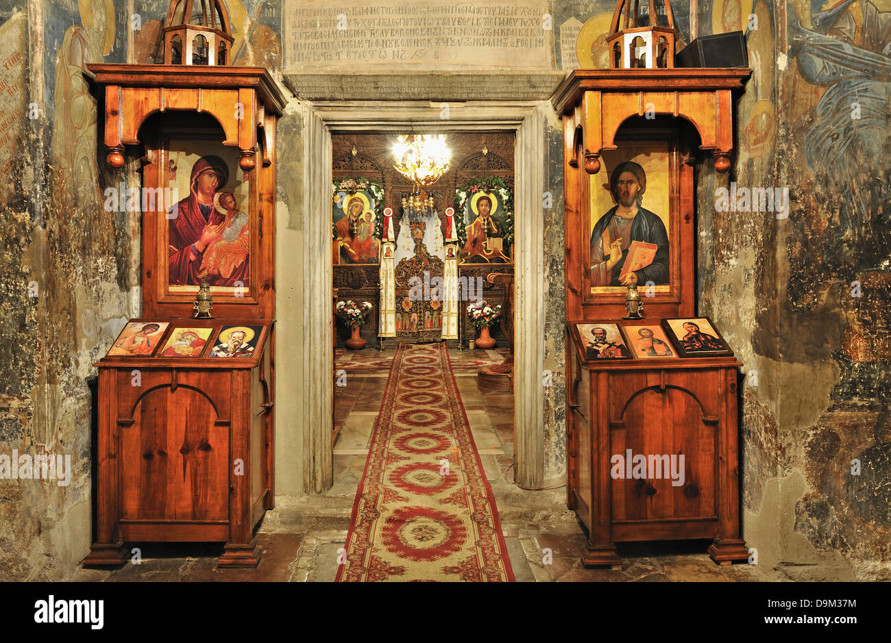 Church interior, Sveti Gavril Lesnovski Monastery, Macedonia Stock ...