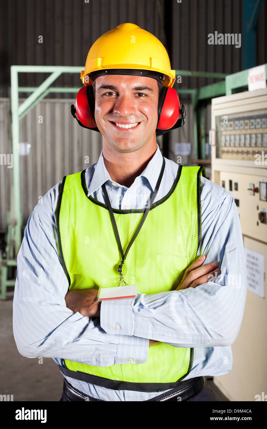 modern male factory worker with personal protective equipment Stock ...