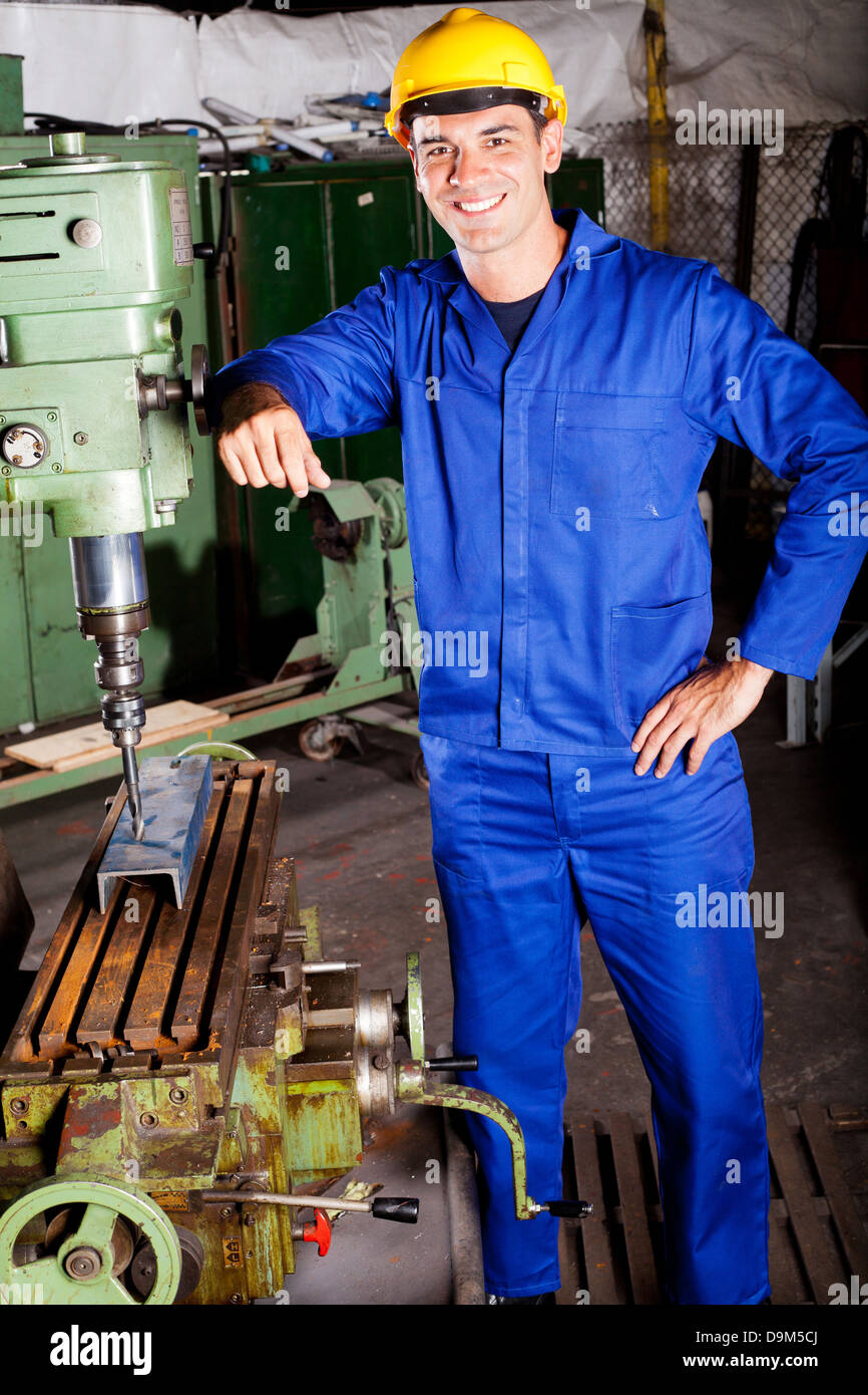 portrait of industrial machinist inside workshop Stock Photo - Alamy