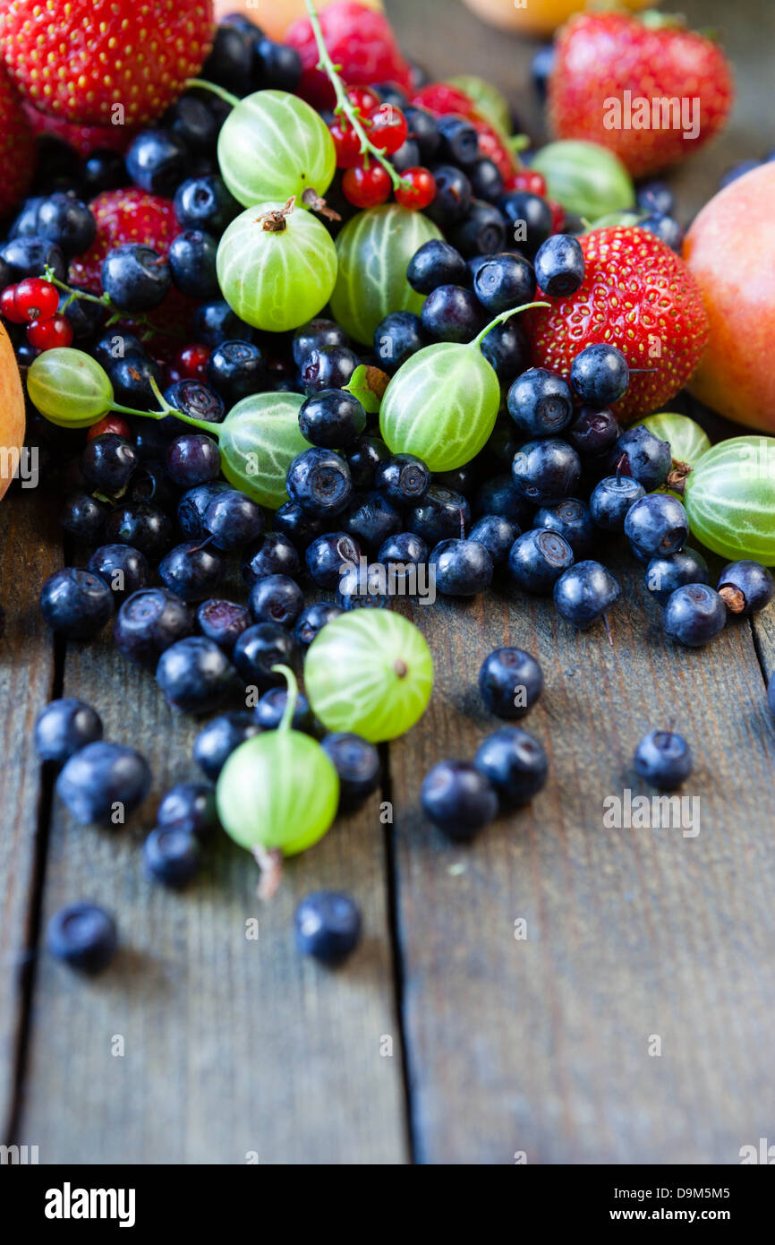 pile of assorted berry, vertical Stock Photo - Alamy