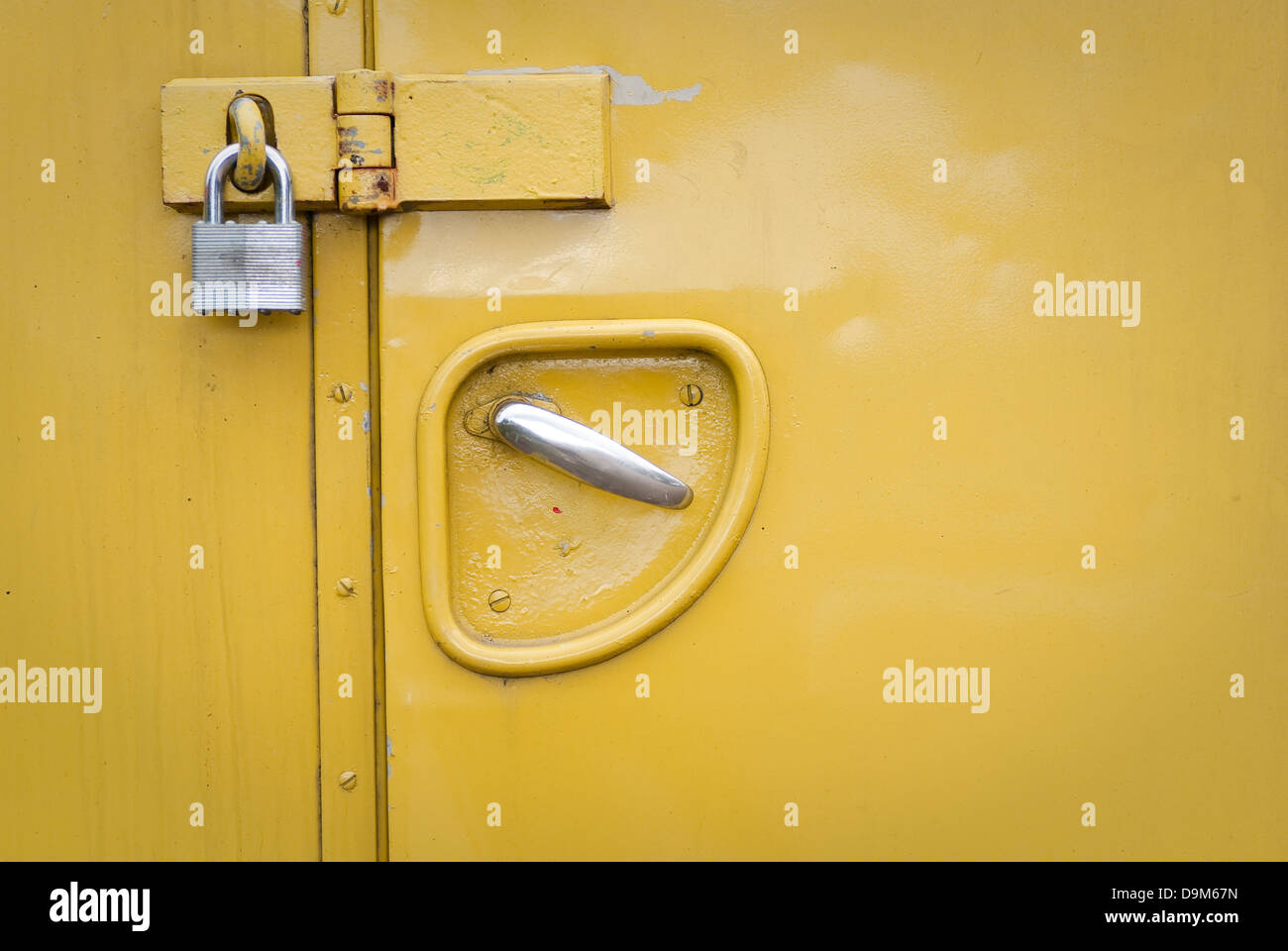 A vintage Leyland single decker yellow bus, passengers door Stock Photo ...