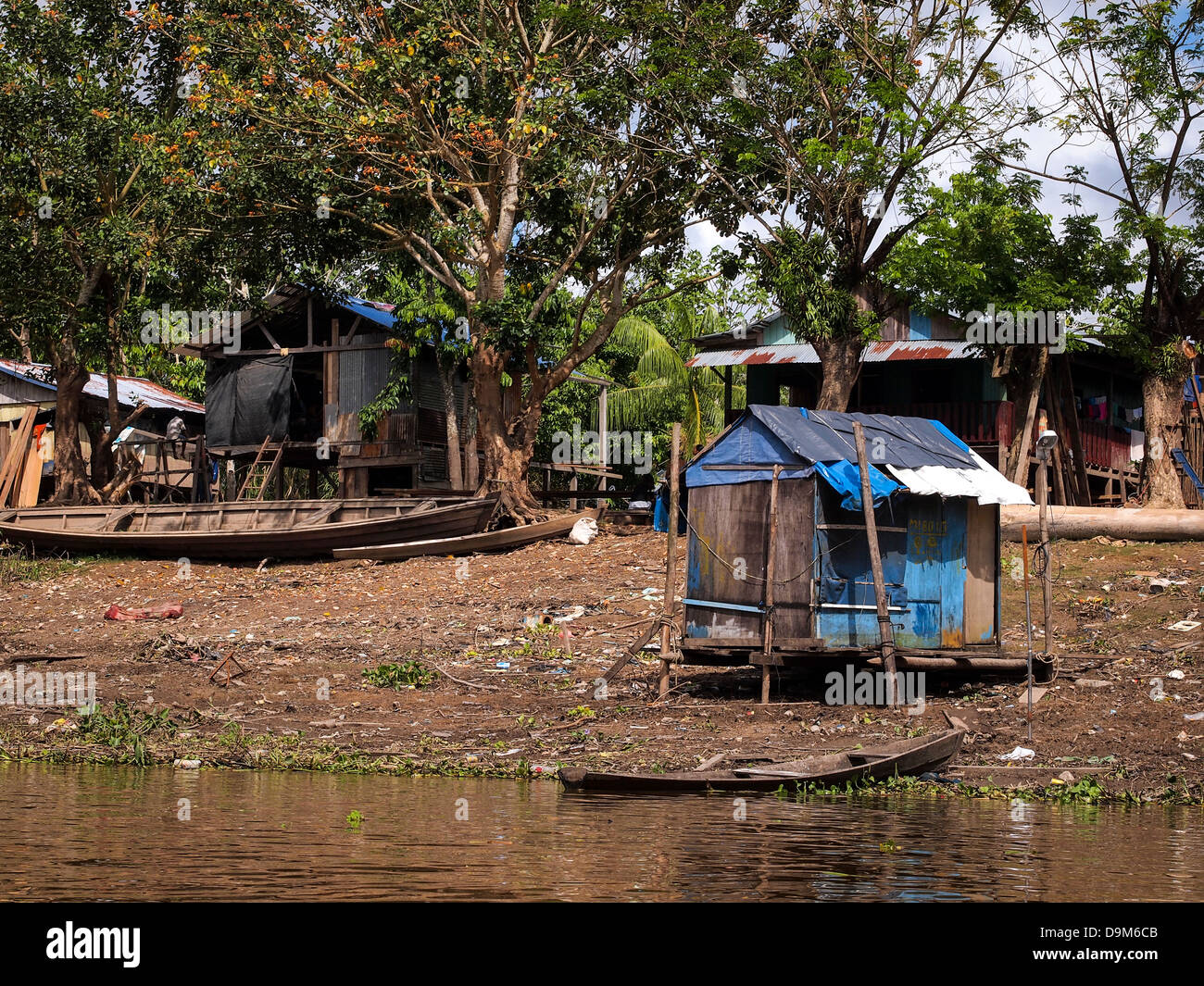 The port on the Amazon river in the city of Leticia, the capital of the ...
