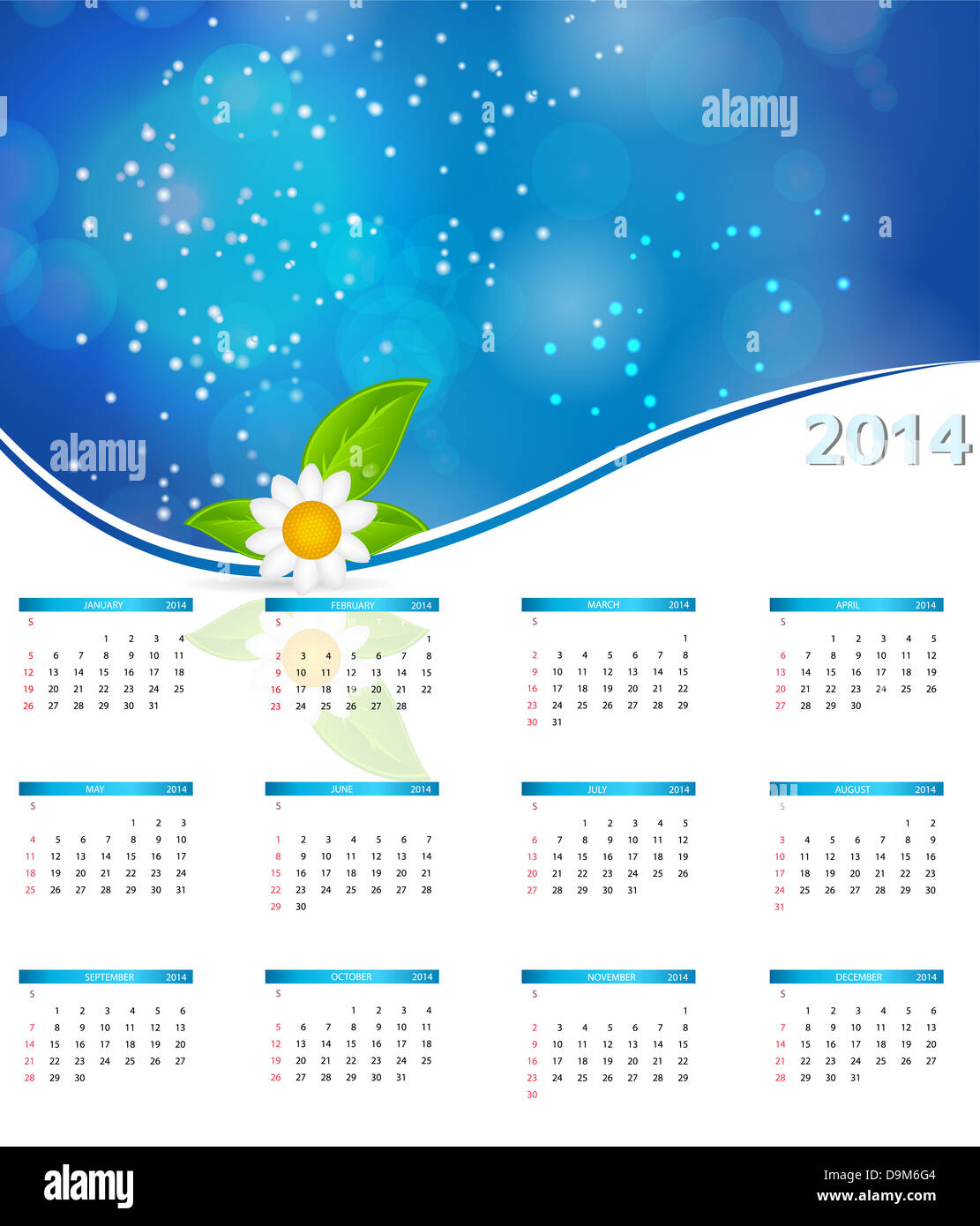 2014 new year calendar vector illustration Stock Photo - Alamy