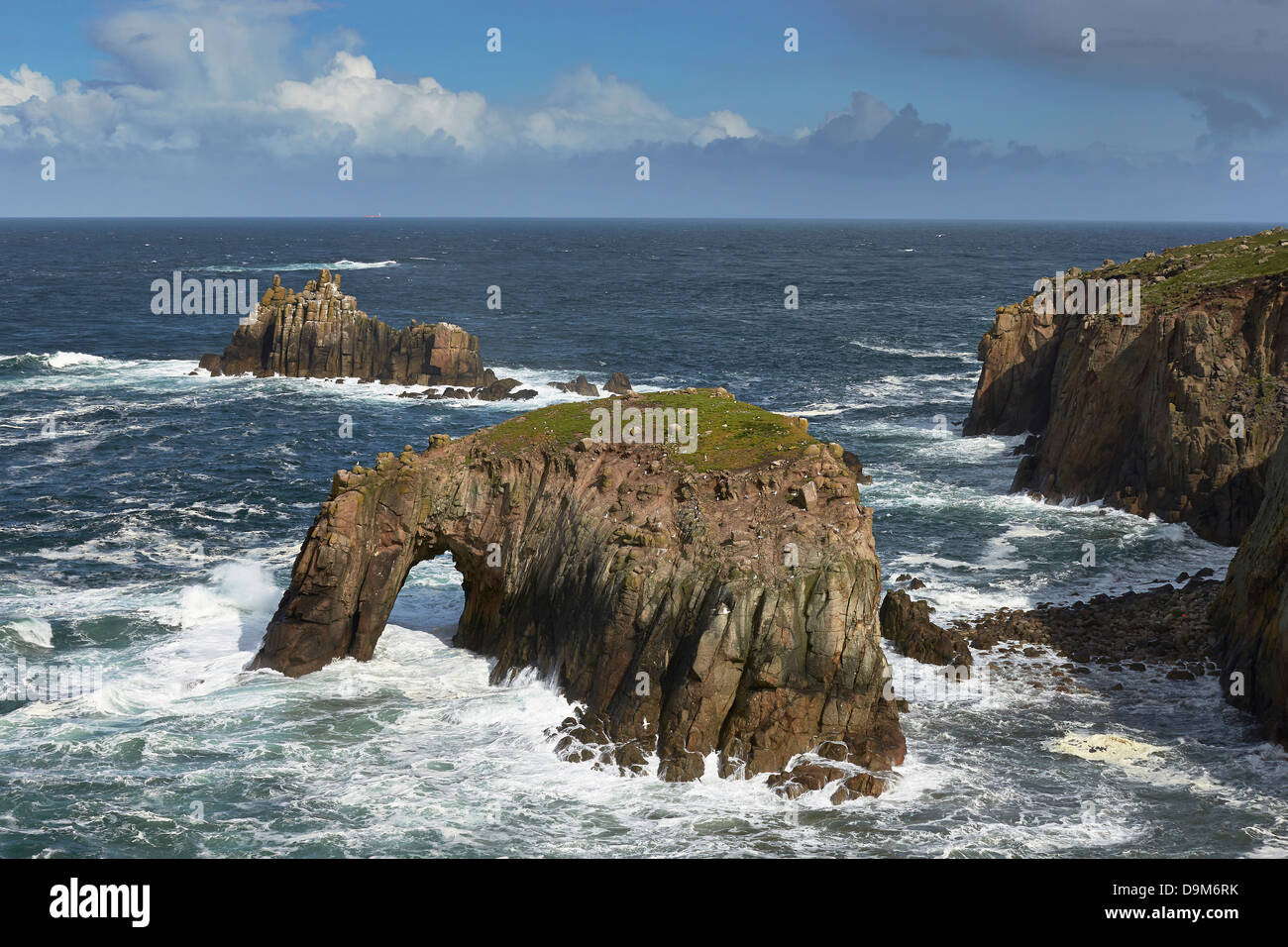 Enys Dodman, The Armed Knight at Land's End, Cornwall, England Stock ...