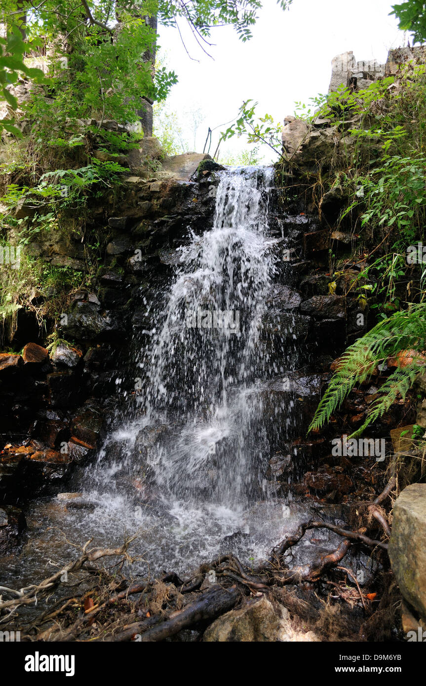 River waterfall coming down with a little water Stock Photo - Alamy