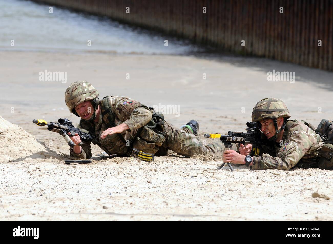 Beach assault training demonstration, UK Stock Photo - Alamy
