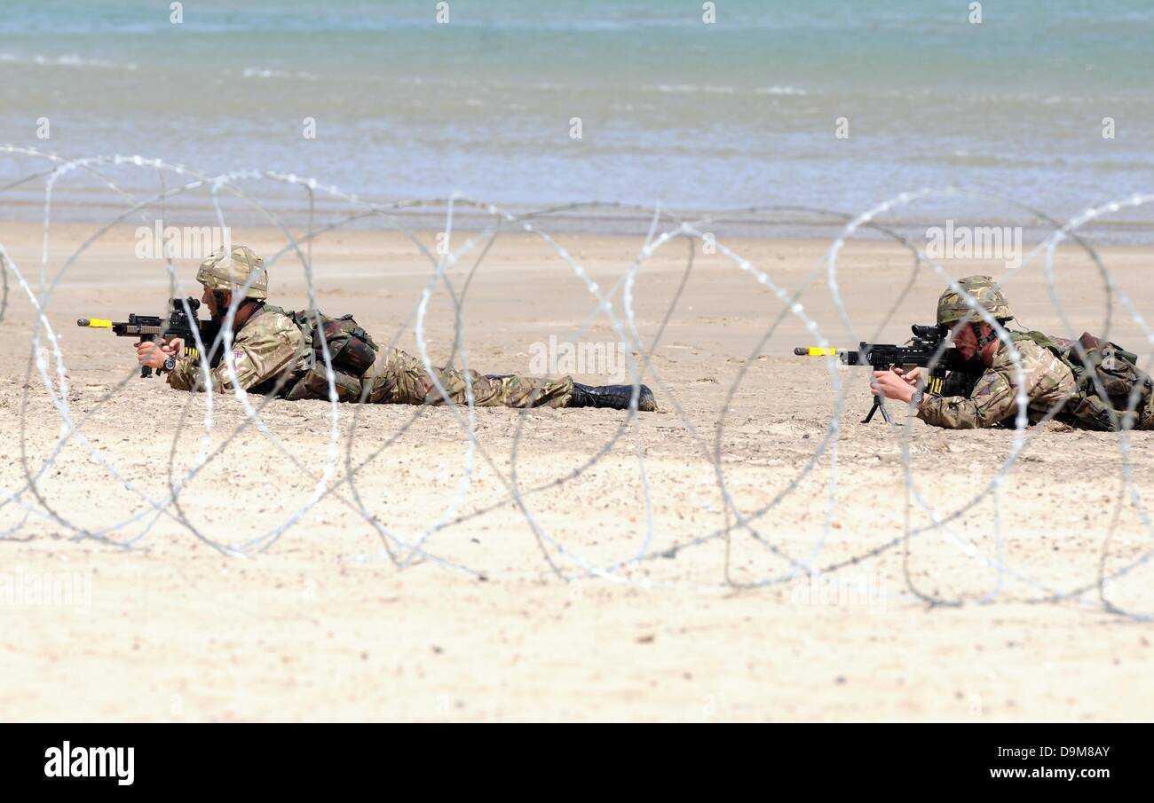 Beach assault training demonstration, UK Stock Photo - Alamy