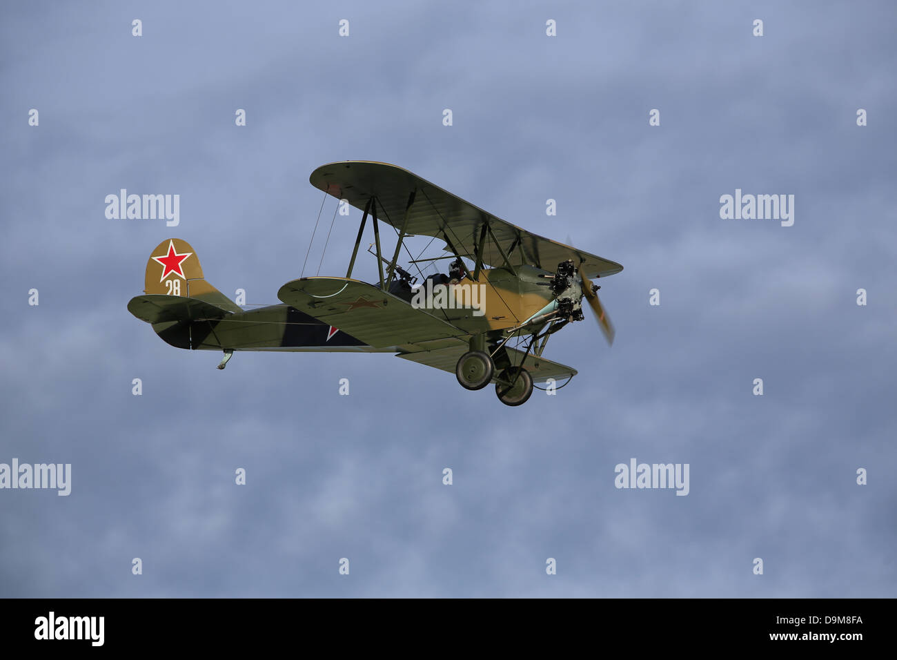 Polikarpov U-2/Po-2 Russian biplane flying at the Shuttleworth Trust ...