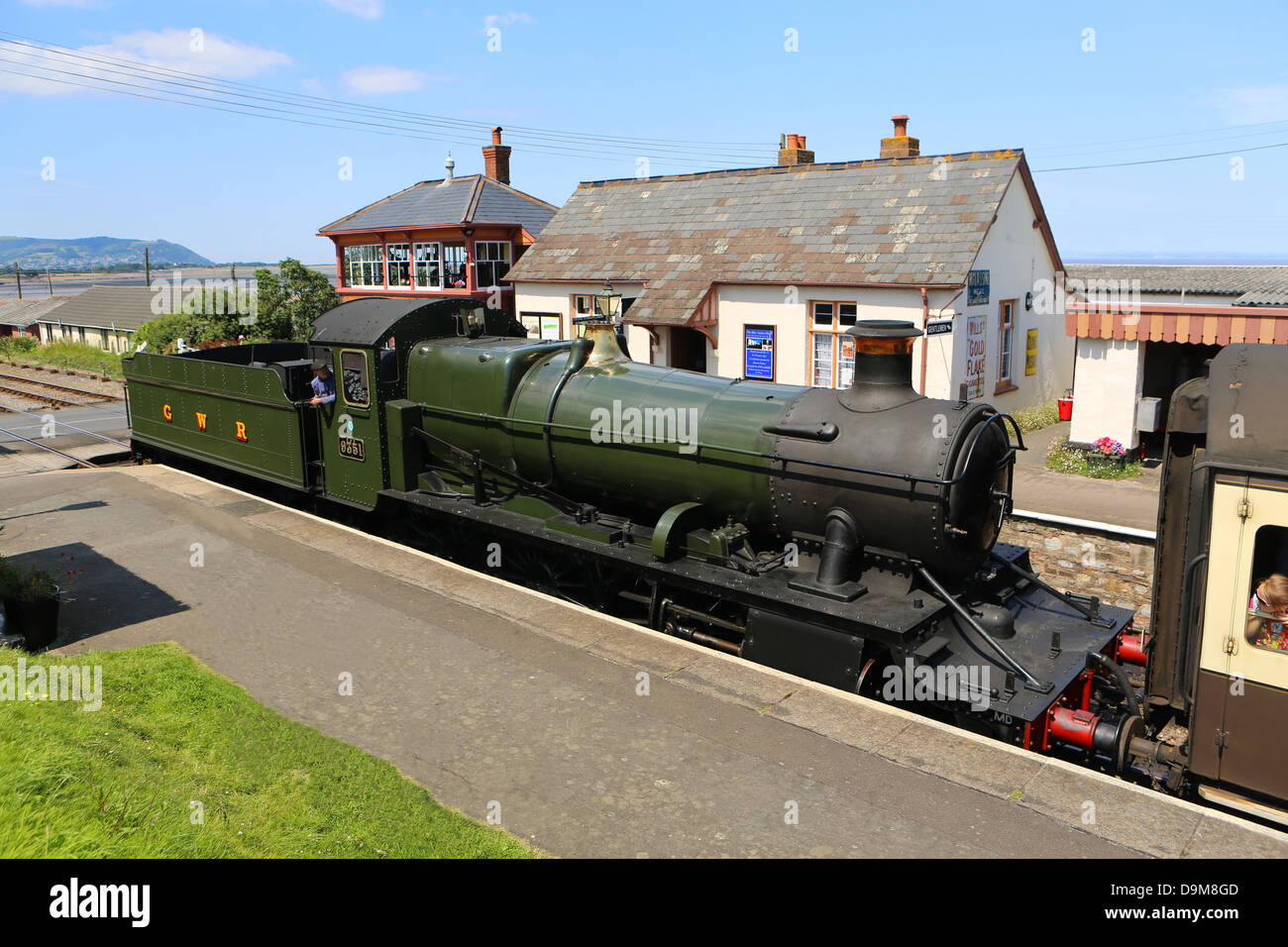Preserved GWR 5101 Class steam locomotive No.4160 at Blue Anchor ...