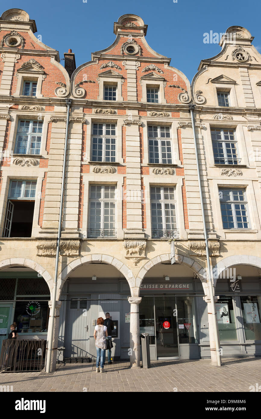 The Grande Place in Arras. Famous for its Flemish style architecture ...