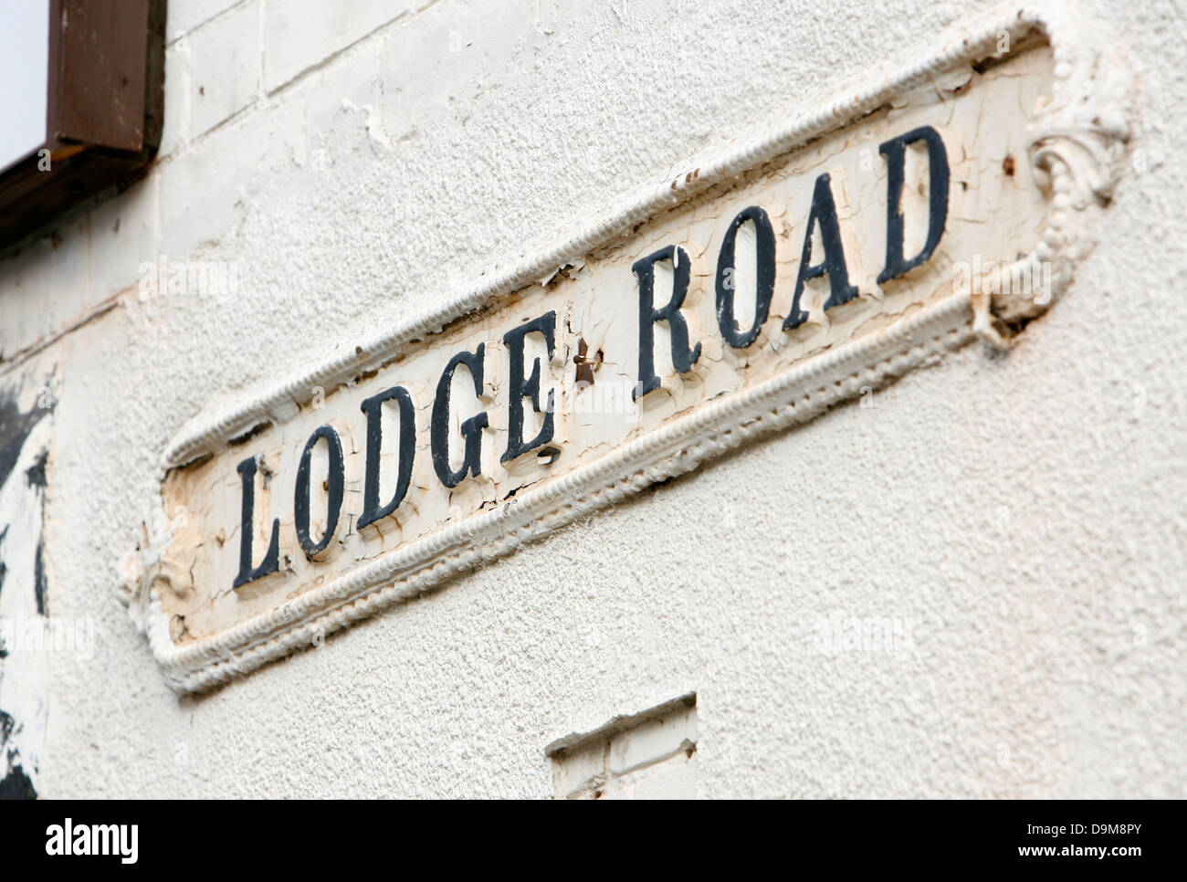 Close up of the Lodge Road sign, Aston, Birmingham B6. Number 14 was ...