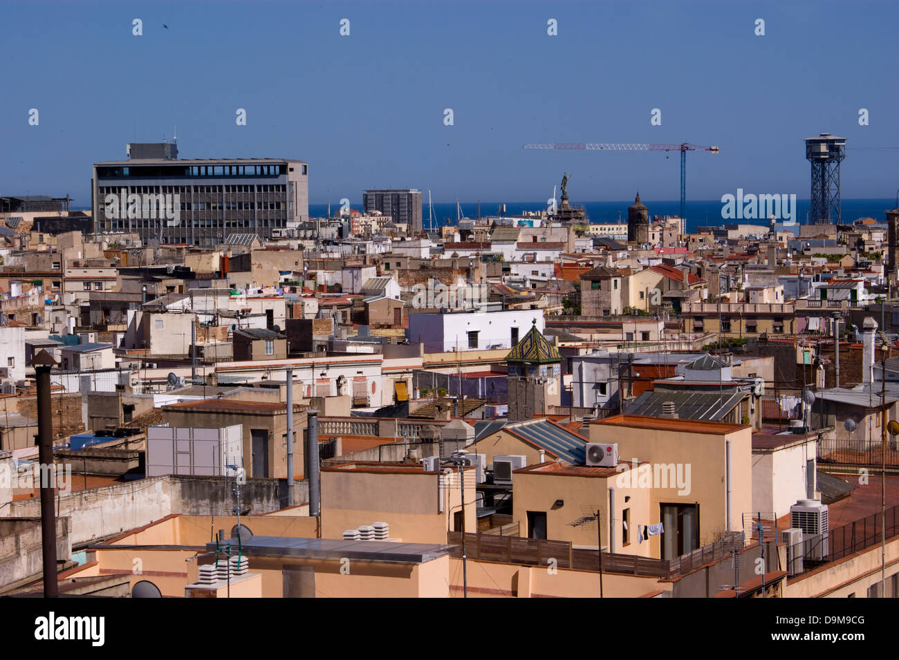 View of the Barcelona Skyline with Famous Buildings and Landmarks taken ...