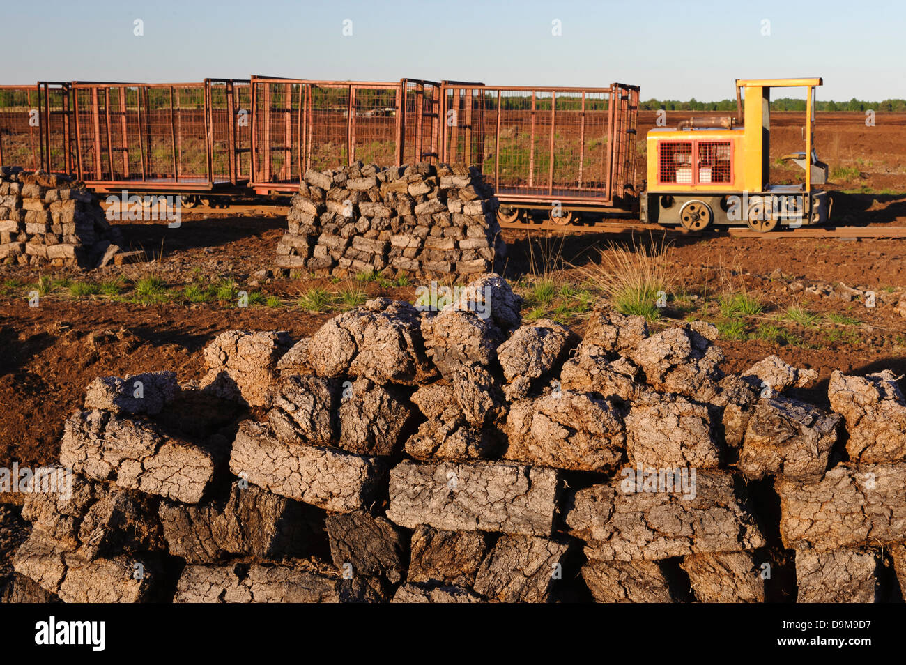 Peat, turf, Torf, Torfabbau, Torfindustry, peat mining Stock Photo - Alamy
