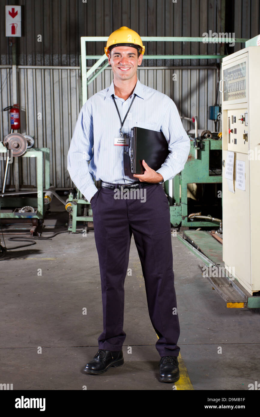 full length portrait of factory technical manager Stock Photo - Alamy