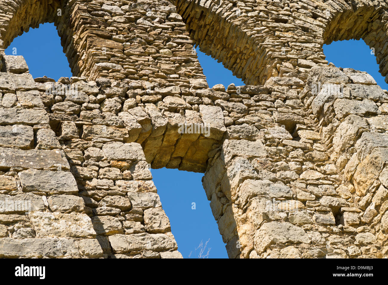 Full frame take of arches and windows of a medieval aqueduct Stock ...