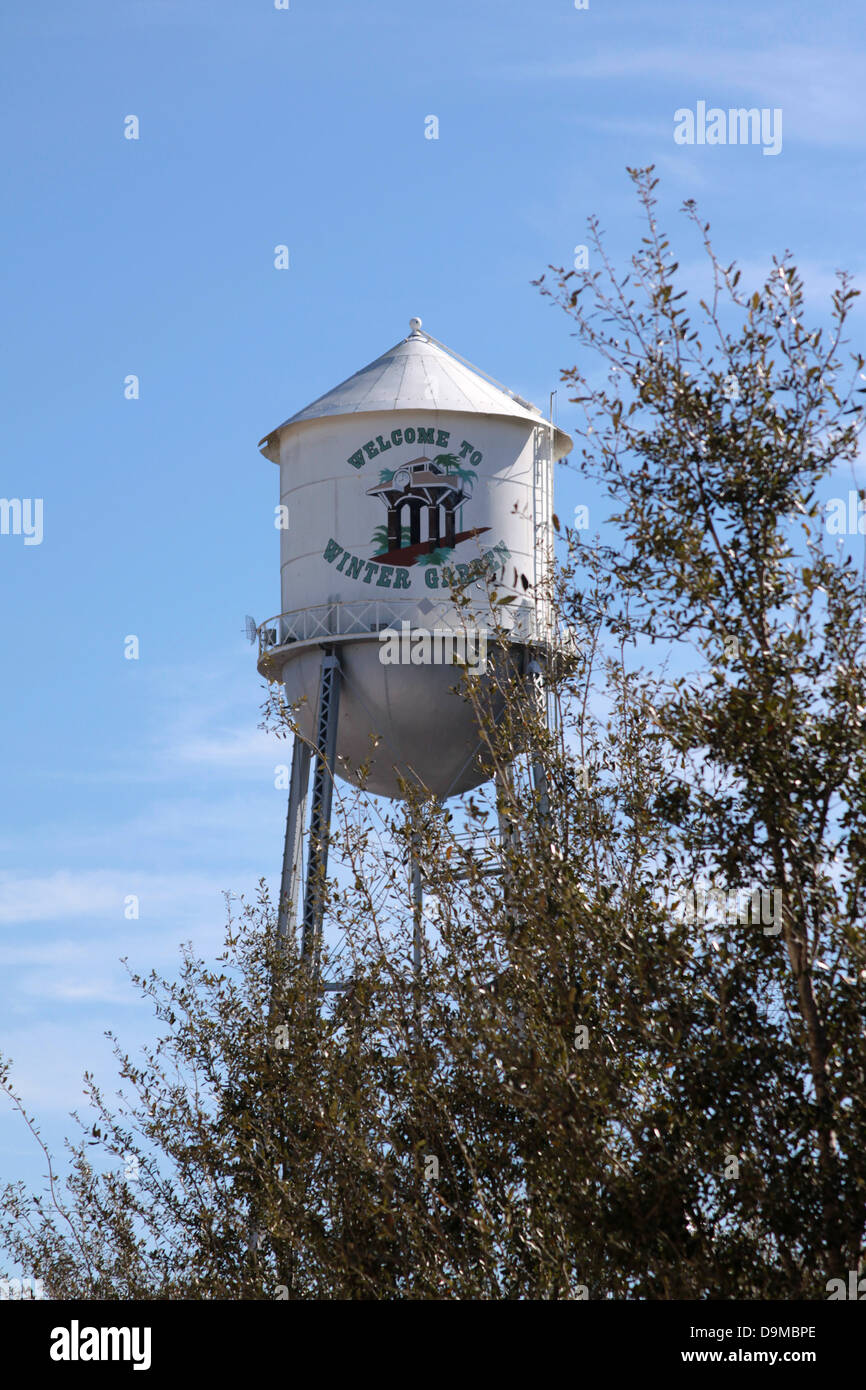 Water tower tank at Winter Garden, Florida, United States Stock Photo ...