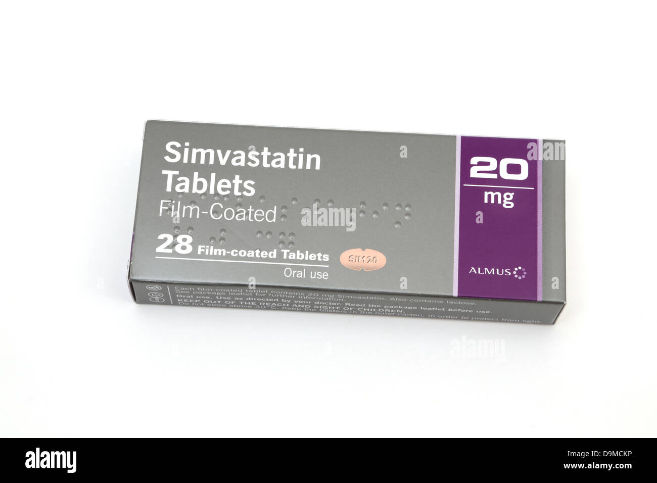 Simvastatin Tablets in Box Statins taken To Lower Cholesterol Stock ...