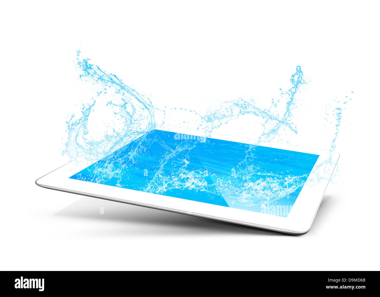 tablet pool water technology splash design abstract Stock Photo - Alamy