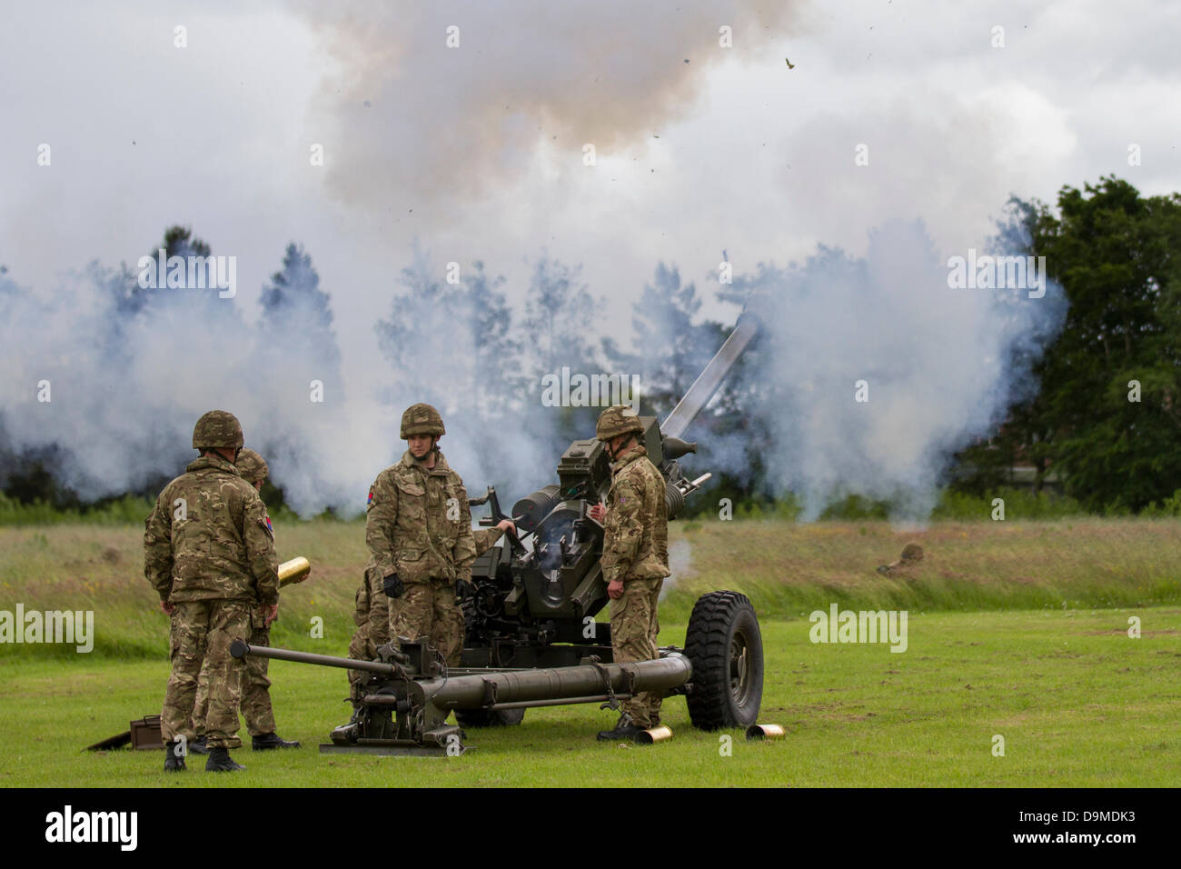 Preston UK, 22 June 2013. L118 light gun 105mm howitzer at the Preston ...
