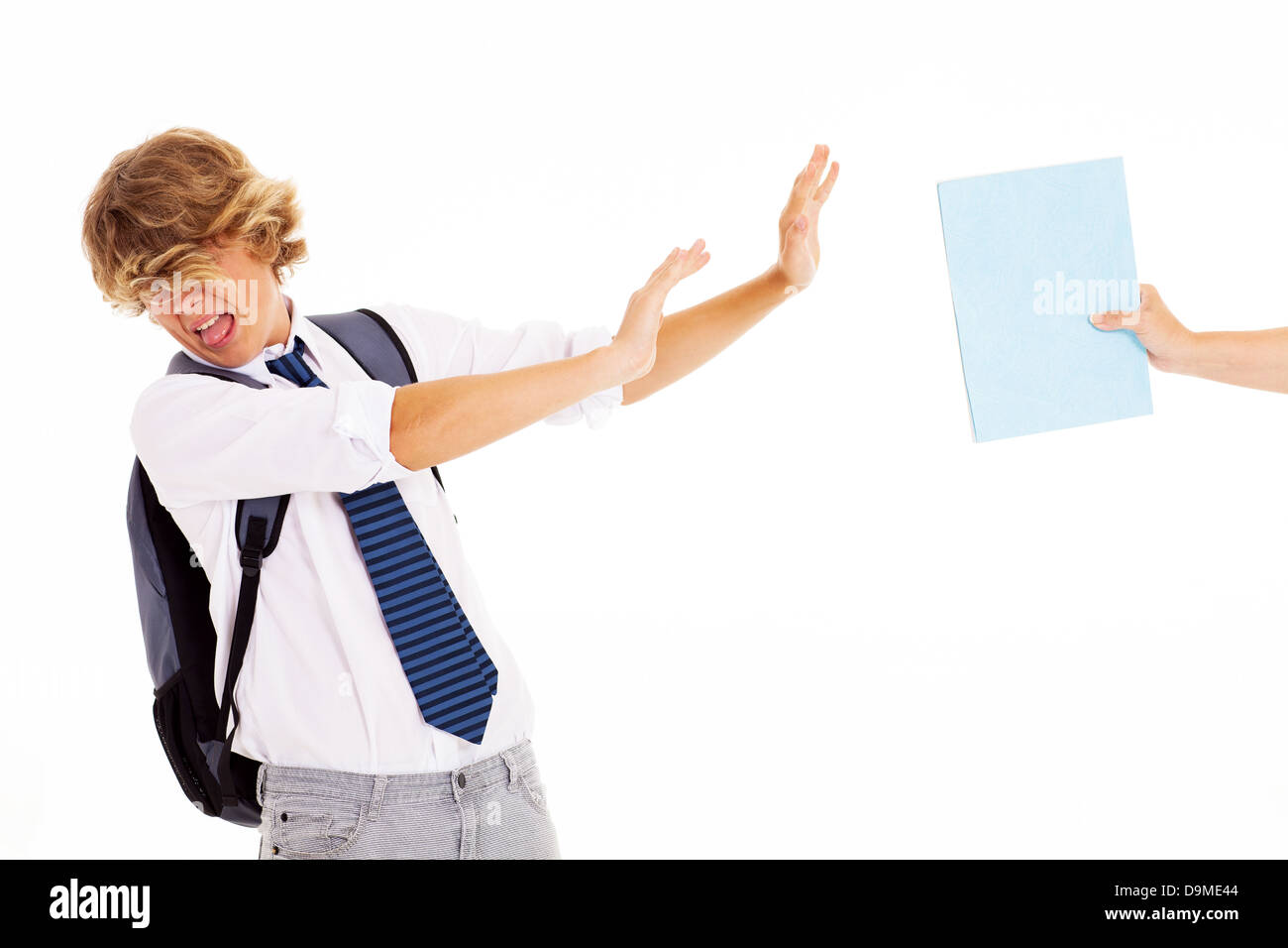 Frustrated young teacher student Cut Out Stock Images & Pictures - Alamy