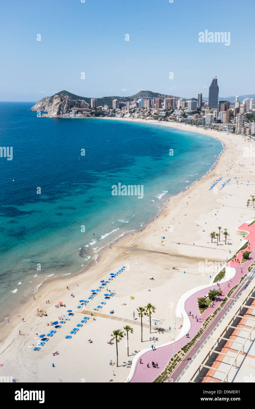 Hotels and beach of Benidorm. Sky and sea. Photo Stock Photo - Alamy