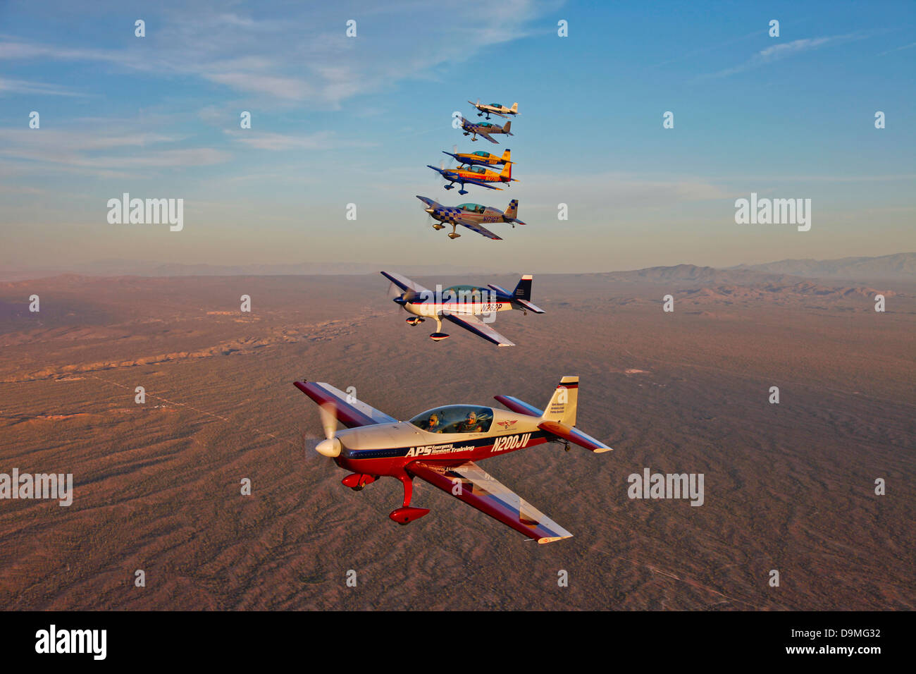 Extra 300 aerobatic aircraft fly in formation during APS training in ...