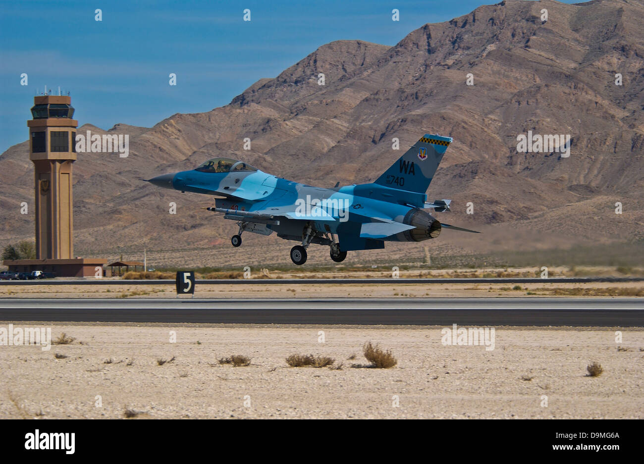 A U.S. Air Force F-16C of the 64th Agressor Squadron taking off from ...