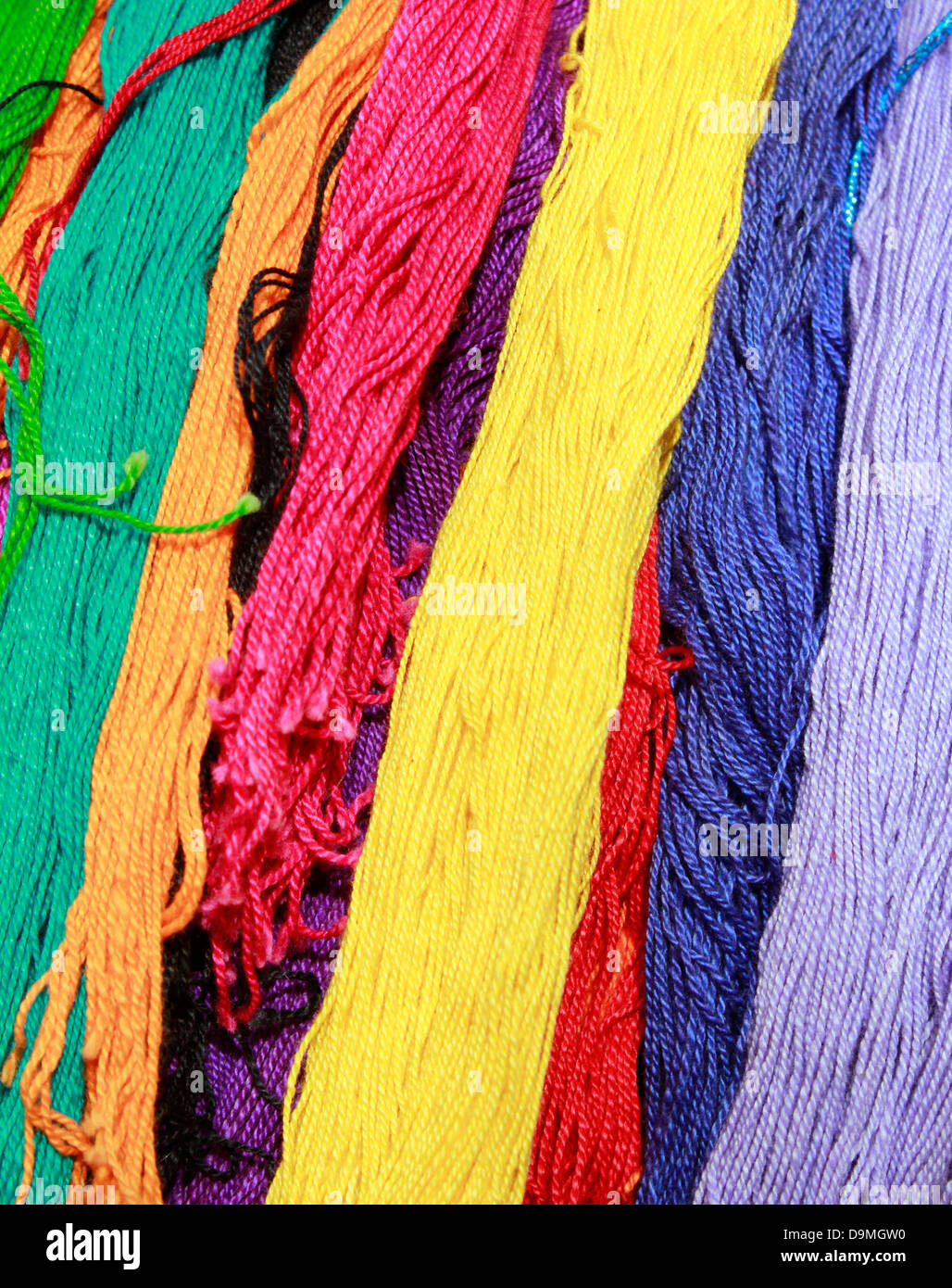 colourful threads at a local market in delhi Stock Photo - Alamy