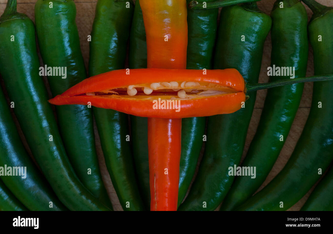 Hot Cut Green Chillies High Resolution Stock Photography and Images - Alamy