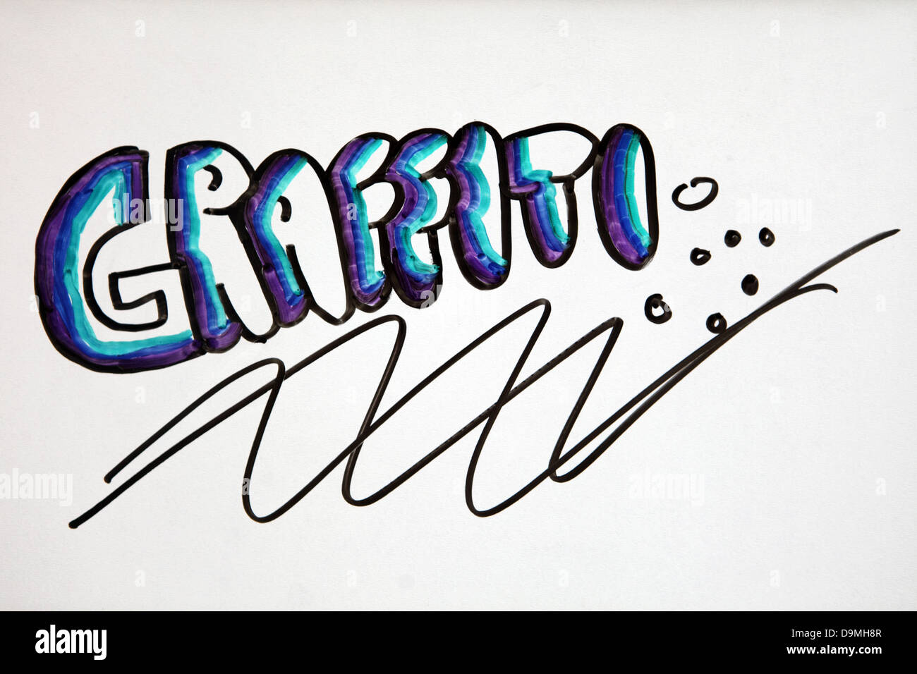 Graffiti sign hand drawn with marker pens. Urban art by Chloe Stock ...