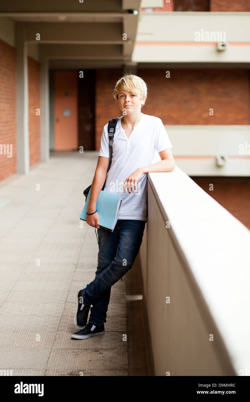 male high school student in school building Stock Photo - Alamy