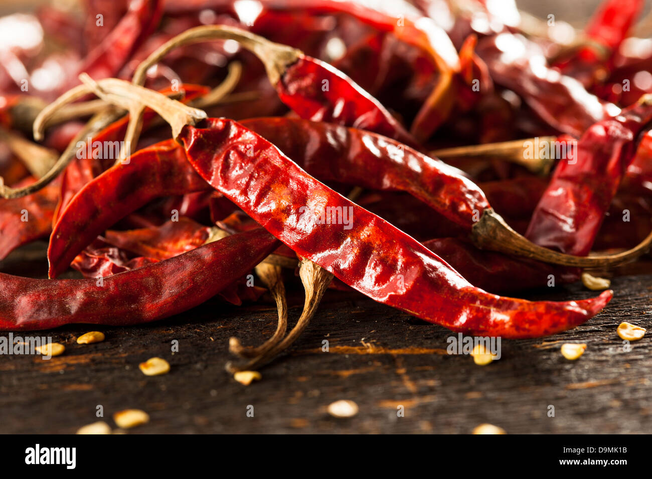 Organic Dried Red Hot Peppers in a bunch Stock Photo - Alamy