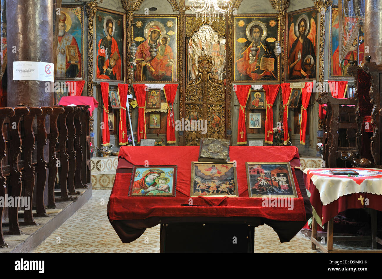Interior of Orthodox church, Kratovo, Macedonia Stock Photo - Alamy
