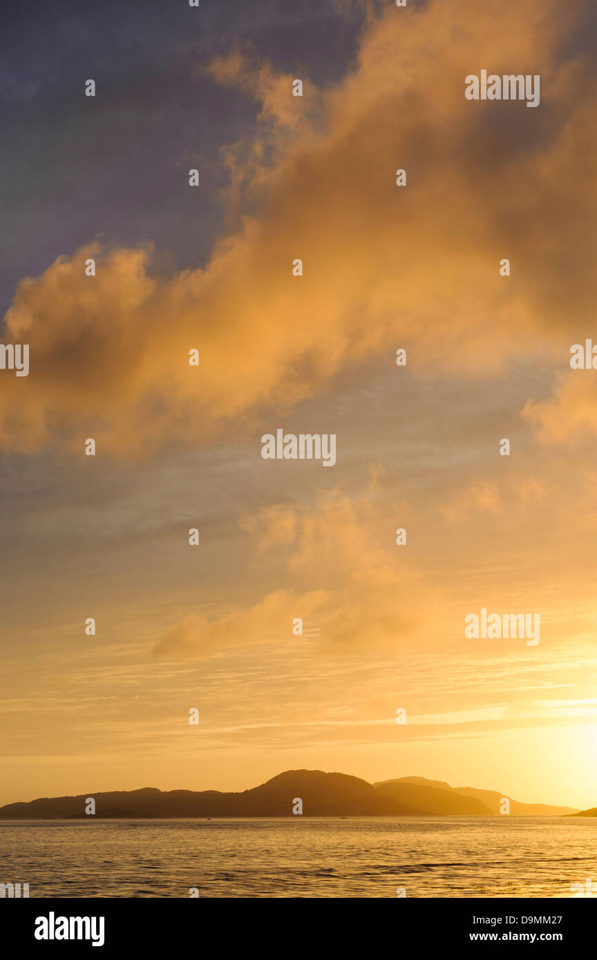 Sundown on the coast of Norway Stock Photo - Alamy