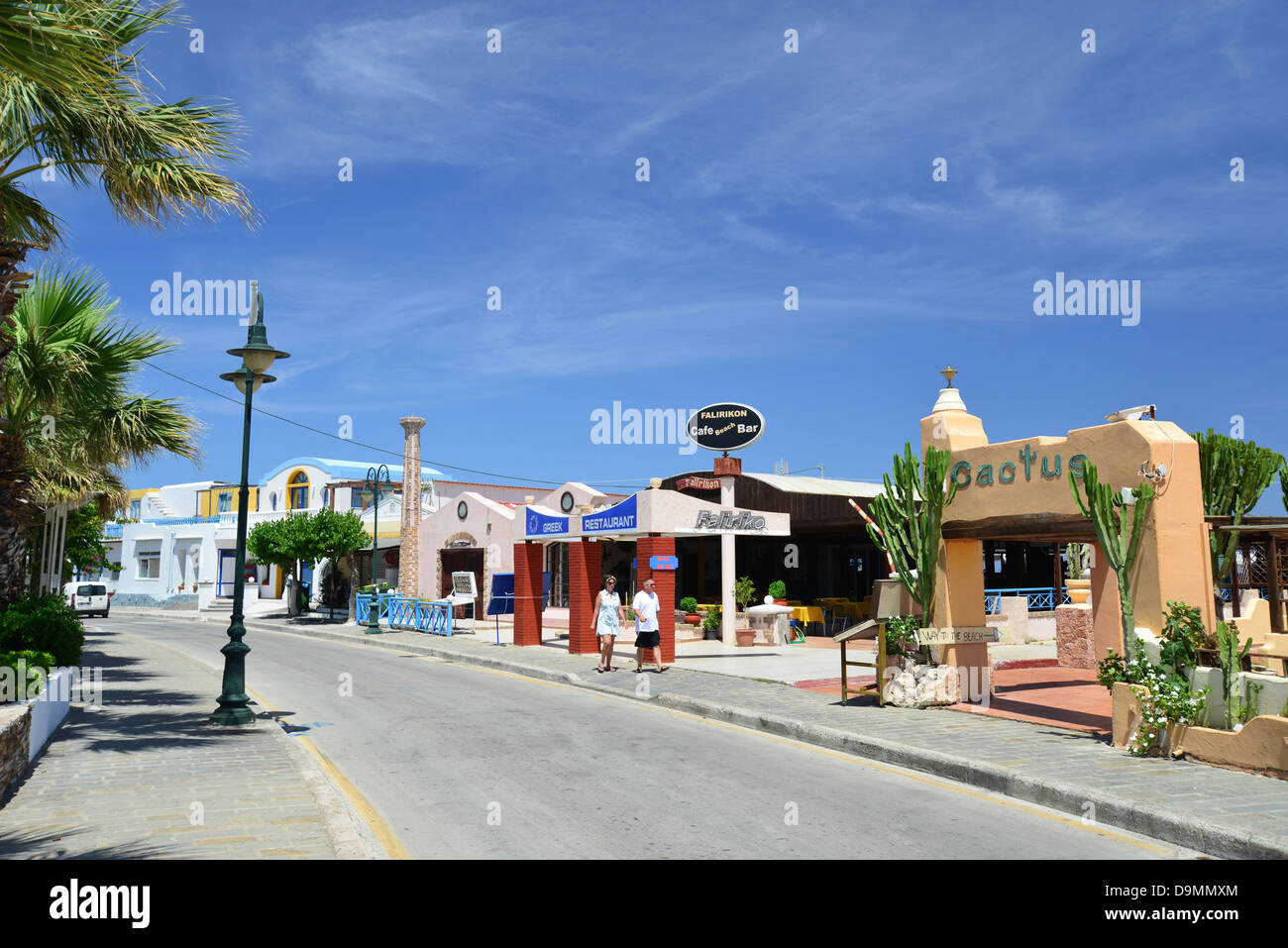 Resort town centre, Faliraki, Rhodes (Rodos) Region, The Dodecanese ...