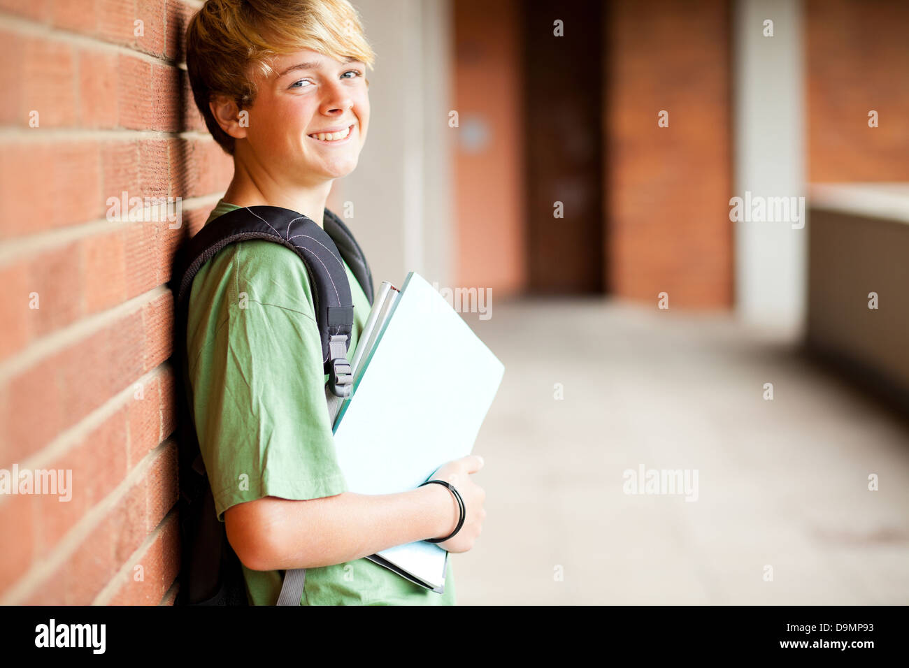 happy middle school boy in school Stock Photo - Alamy