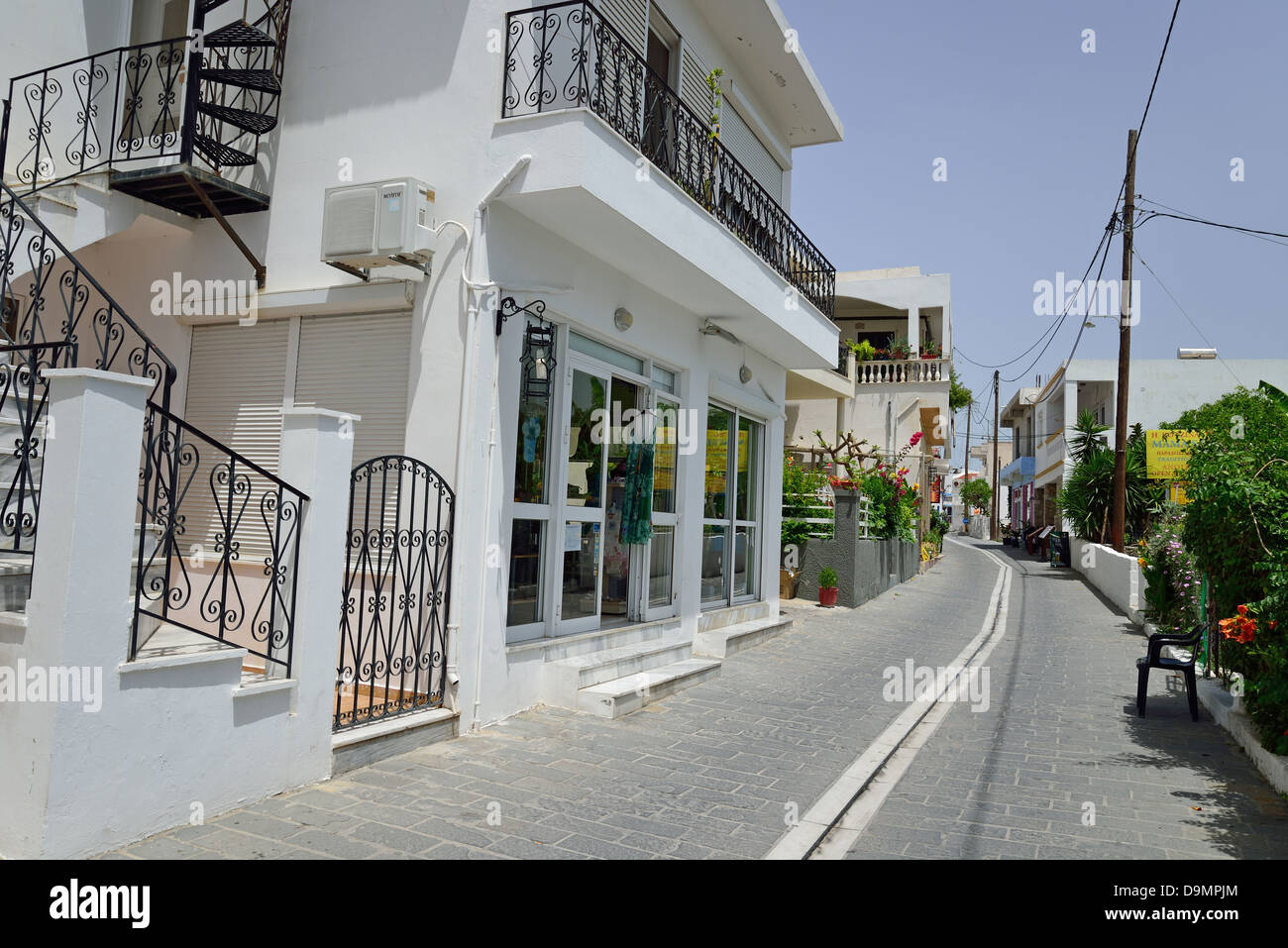 Main street, Gennadi, Rhodes (Rodos) Region, The Dodecanese, South ...