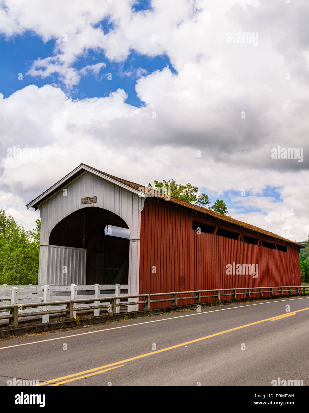 Cottage Grove Oregon United States Currin covered bridge spans the Row ...