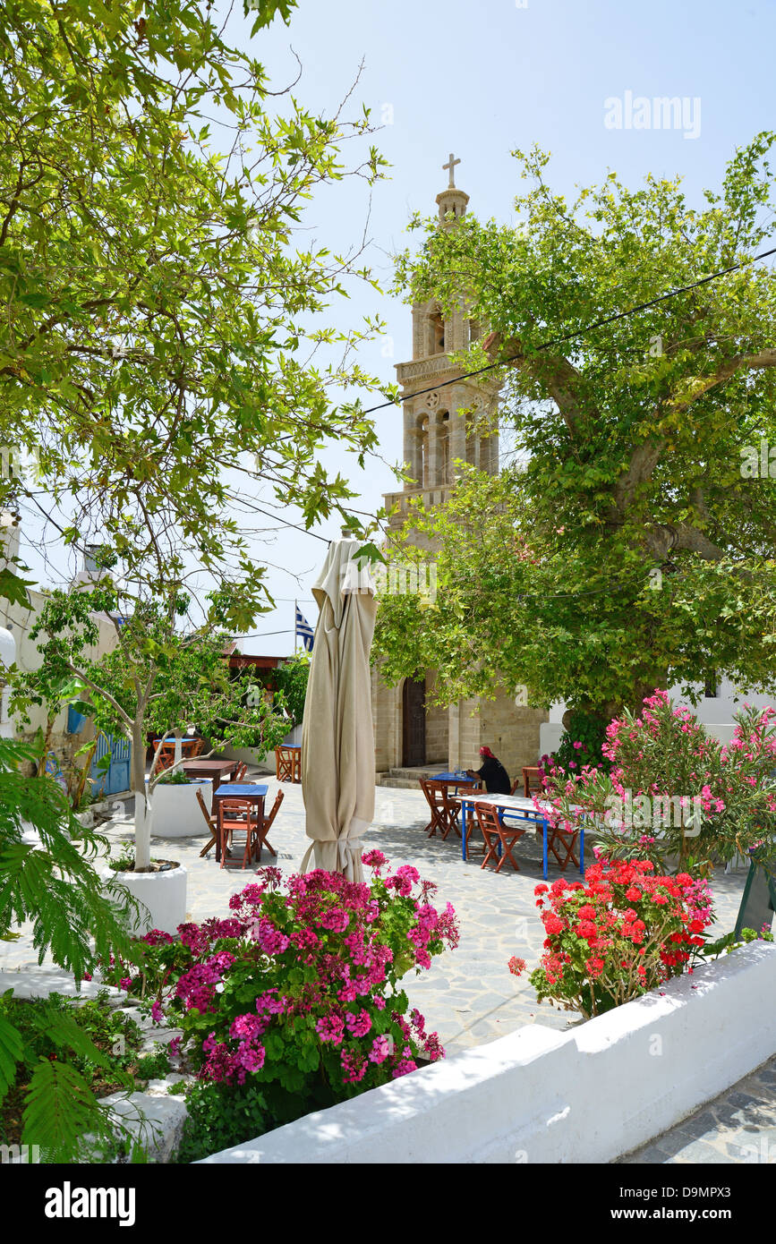 Main square, Lachania, Rhodes (Rodos), The Dodecanese, South Aegean ...