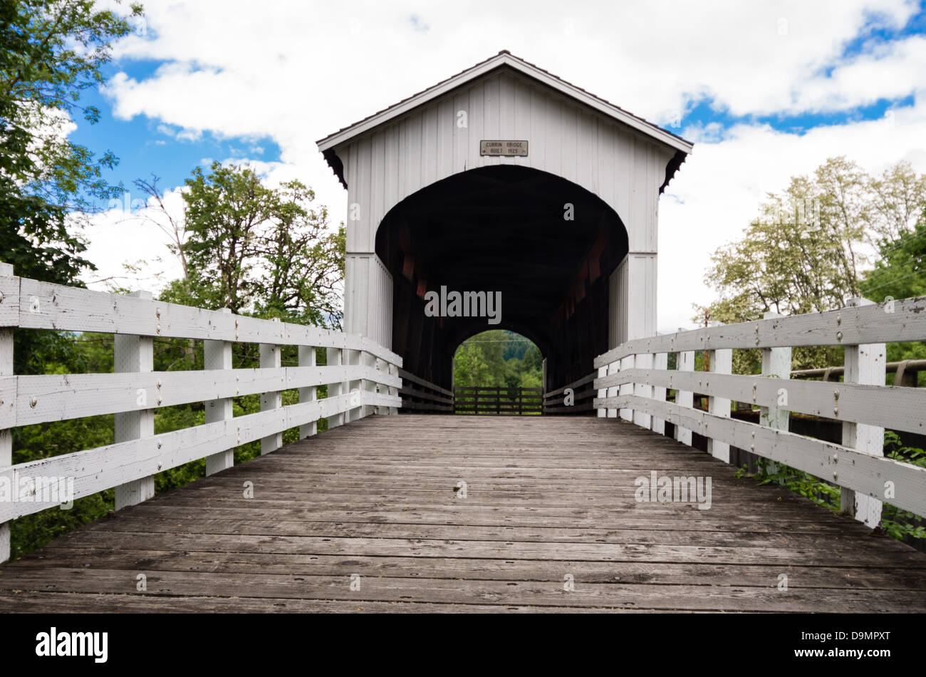 Cottage Grove Oregon United States Currin covered bridge spans the Row ...