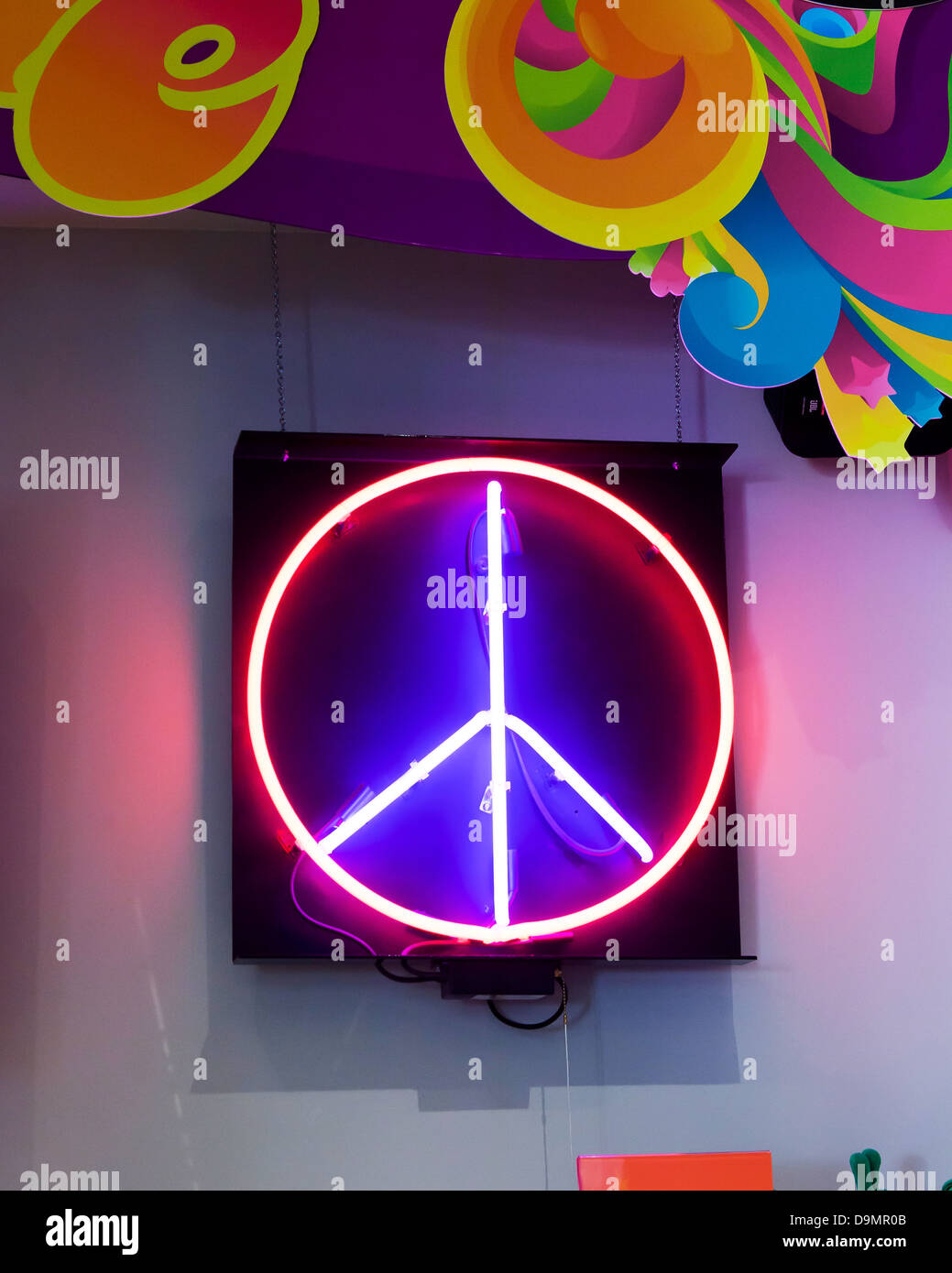 Neon Green Peace Sign