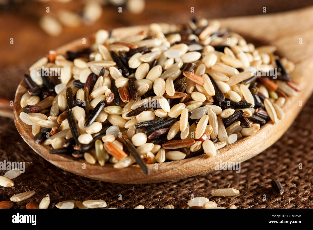 Organic Dry Multi Grain Rice against a background Stock Photo - Alamy
