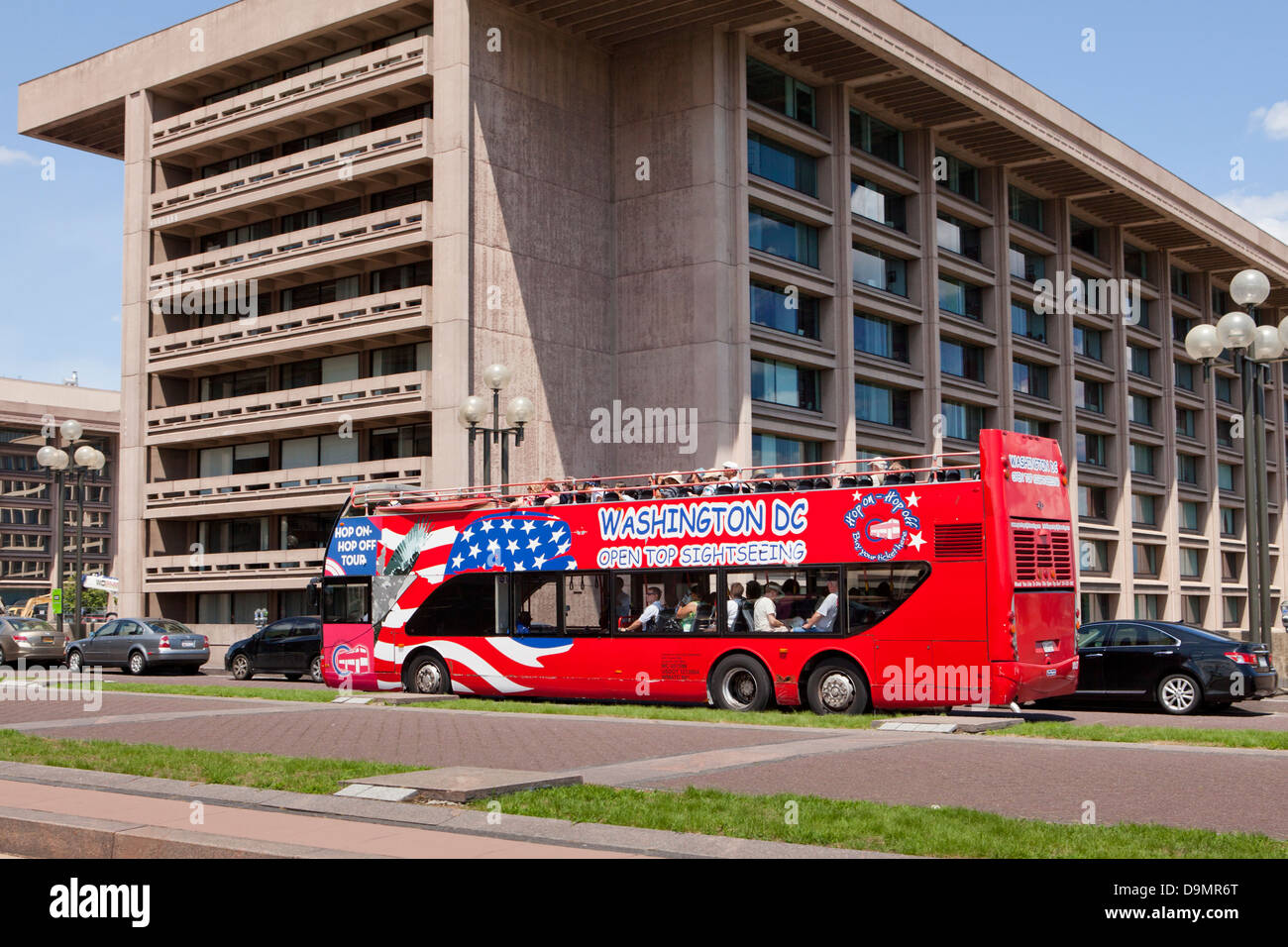 Open Top Sightseeing tour bus - Washington, DC USA Stock Photo - Alamy