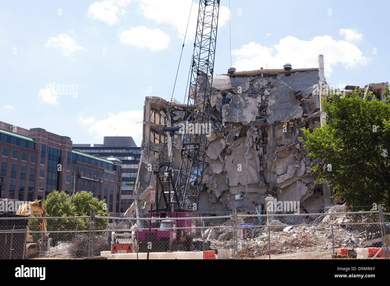 Old NPR building demolition site and workers - Washington, DC USA Stock ...