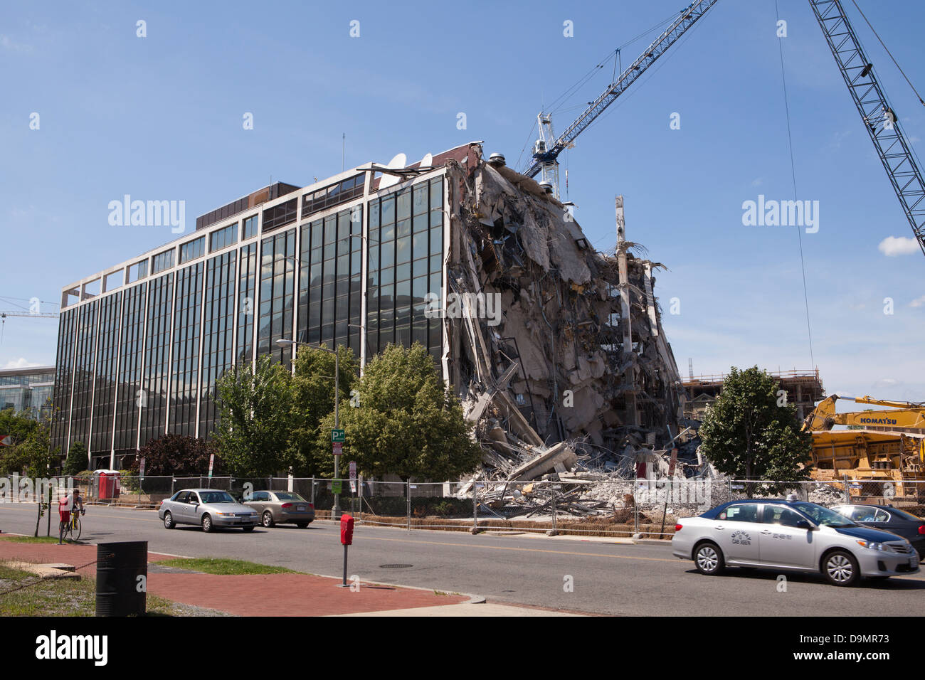 Old NPR building demolition site and workers - Washington, DC USA Stock ...